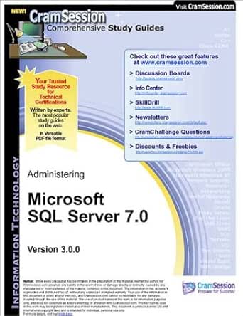 Amazon.com: CramSession's Administering Microsoft SQL Server 7.0 : Certification Study Guide ...