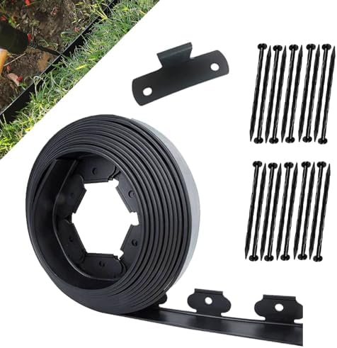 Amazon.com : Lasnten 40 ft Landscape Edging Coil Kit 4 Inch Tall Black ...