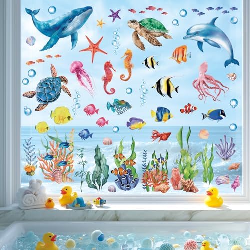 Amazon.com: DECOWALL CDS9-9004 Under The Sea Window Clings Sea Animals ...