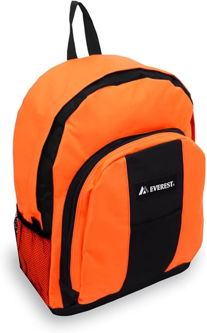 Amazon.com | Everest Backpack with Front and Side Pockets, Orange, One ...