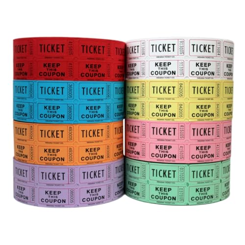 Snapklik.com : INDIANA TICKET CO 2,000 Blue Raffle Tickets Double Roll ...