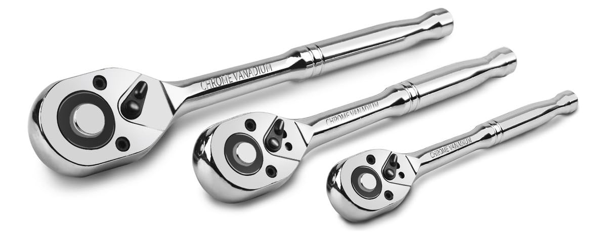Juego De Carraca De 3 Piezas, 1/4'',3/8'',1/2'' 3 Modelos, Acero Cromo ...