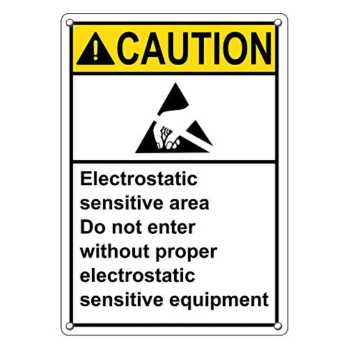 Weatherproof Plastic Vertical ANSI Caution Electrostatic Sensitive Area ...