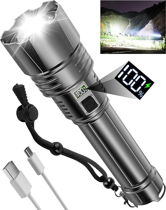 Kresal Flashlights LED High Lumens Rechargeable, 250000 Lumens Super ...