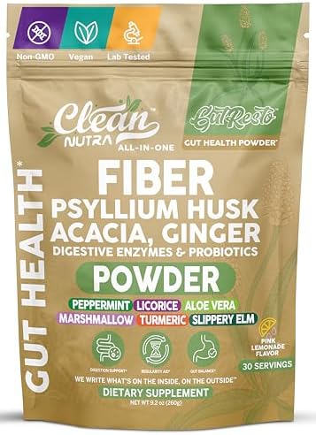 Amazon.com: GutResto Fiber Supplement Psyllium Husk Powder Probiotic ...