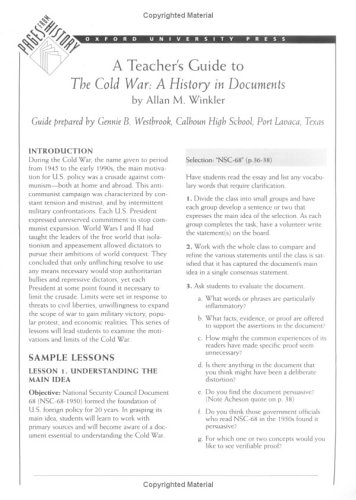 Amazon.com: A Teacher's Guide to The Cold War: A History in Documents ...