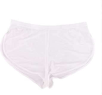 Men's Sexy Underwear Mesh Sheer Breathable Loose Lounge Briefs Trunks ...