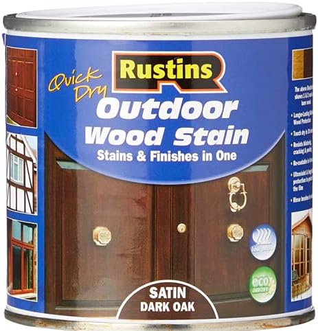 Rustins ESDO500 Satin Outdoor Wood Stain, 500 ml, Dark Oak – BigaMart