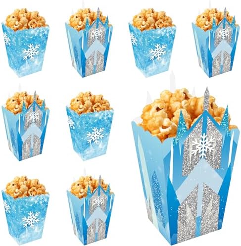 Amazon.com: Snowflake Popcorn Boxes 20 PCS Winter Snow Birthday Party ...