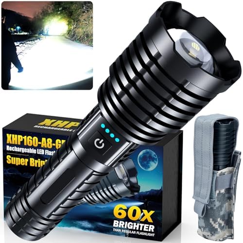 Rechargeable Flashlights 2400000 High Lumens, Super Bright LED ...