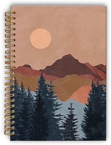 Amazon.com : NEGIGA Abstract Boho Sun Line Rainbow Lined Spiral Journal ...