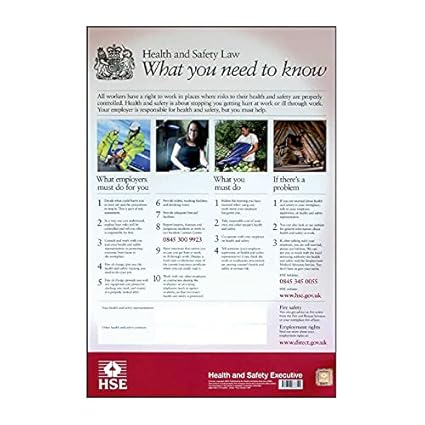 HSE A3 Health & Safety Law Poster Sign, Laminated Paper, Safety Poster ...