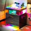Amazon.com: vkcc Black Nightstand with Wireless Charging Station RGB ...