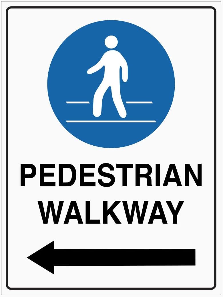 Amazon.com: PEDESTRIAN WALKWAY SIGN (LEFT and RIGHT ARROW) Traffic ...