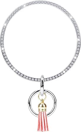 Wristlet Keychain for Women - Key Ring Bracelet, Bling Diamond KeyChain ...