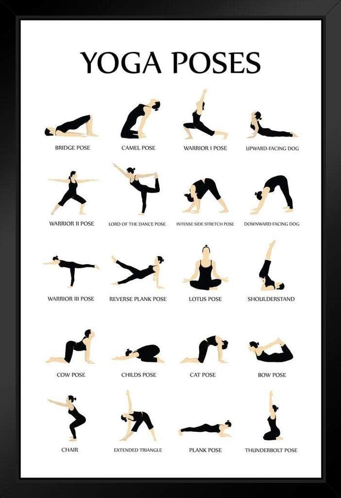 Amazon.com: Workout Posters For Home Gym Yoga Poses Reference Chart ...