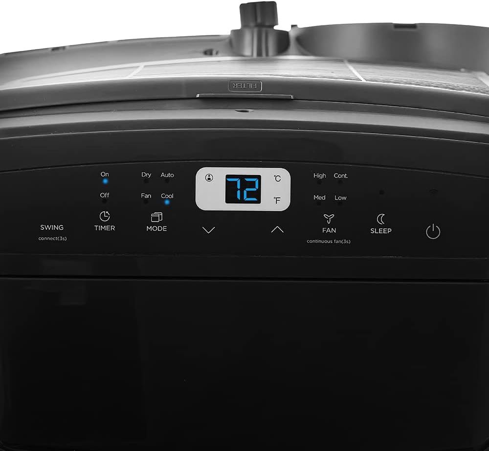 Midea 10,300 BTU (13,500 BTU ASHRAE) 115V Smart Portable Air ...