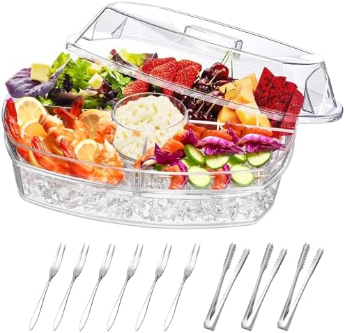 Amazon.com | INNOVATIVE LIFE High-end Veggie Fruit Tray with Lid, Ice ...