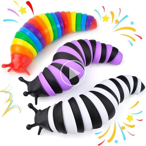 IFiwin 3PC Fidget Slug, Sensory Slug Fidget Toys for Autistic Kids ...
