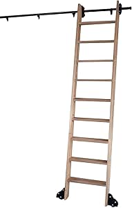 Amazon.com: Rolling Library Ladder, Sliding Ladder Rail Kit, Heavy Duty ...