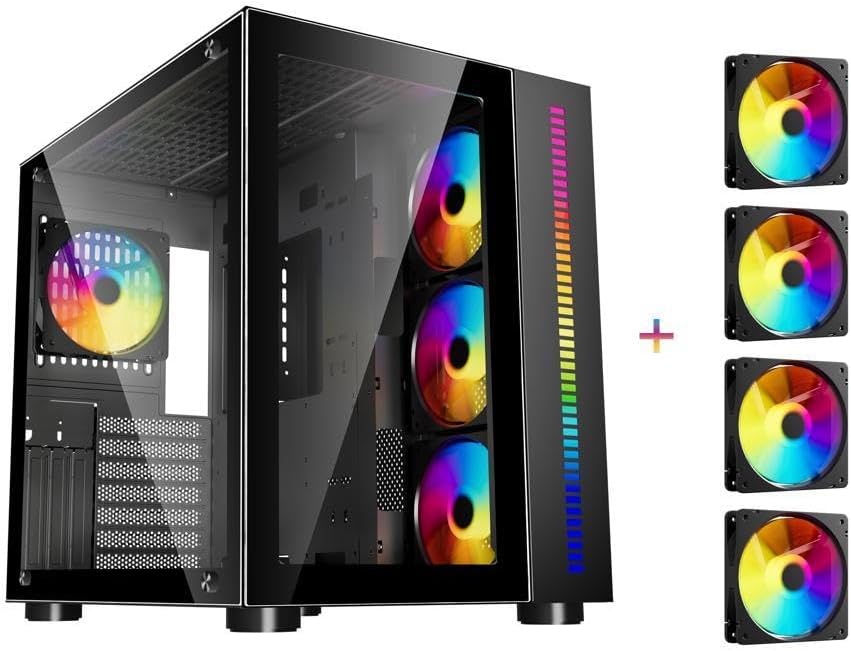 Amazon.com: DIYPC ARGB-Q10-BK Black USB3.0 ATX Mid Tower Gaming ...