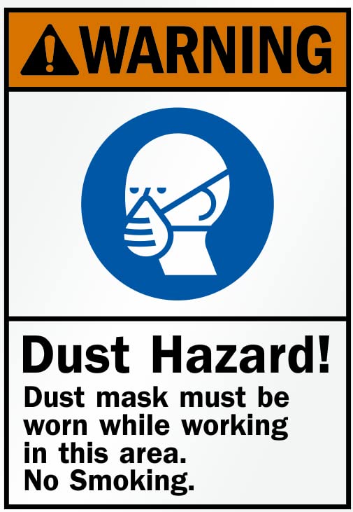 Warning dust Hazard! Signage, PVC Waterproof Sticker Fixed on Acrylic ...