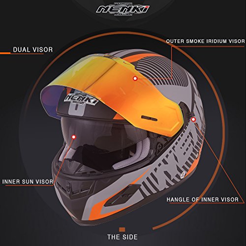 NENKI Helmets NK-856 Full Face Motorcycle Helmets DOT Approved with ...