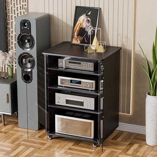 Amazon.com: PAKASEPT Media Storage Cabinet, Audio Video Media Stand ...