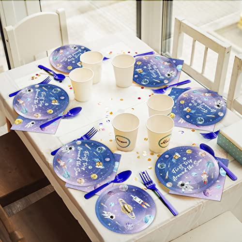 Snapklik.com : 96 Pieces Outer Space Birthday Tableware Set 24 Guests ...
