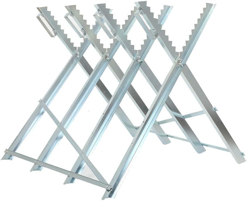 ECUTEE Metal Saw Horse Sawhorse Bench Wood Log Holder Metal Chainsaw ...