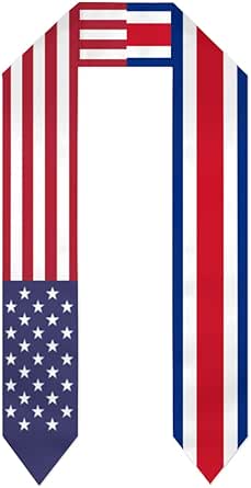 Amazon.com: GEEKLLS Costa Rica & USA United States Flag Shawl Sash ...