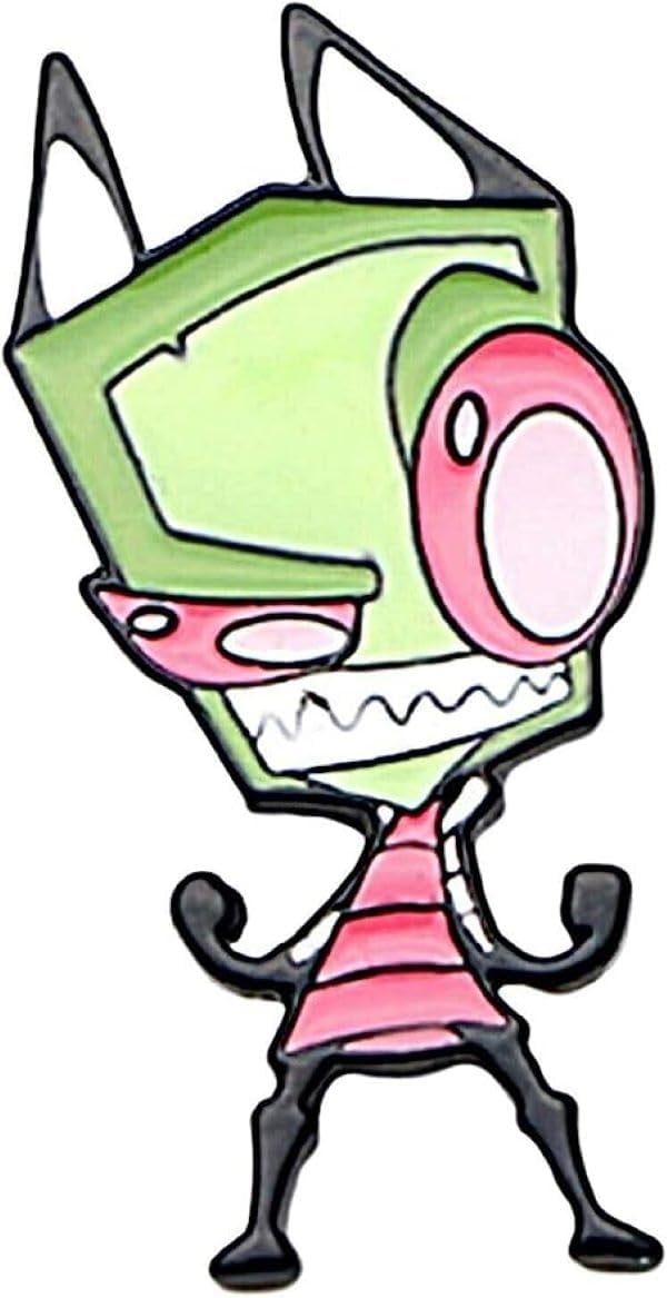 Amazon.com: Invader Cartoon Zim Character 1 Inch Tall Metal Enamel Pin ...