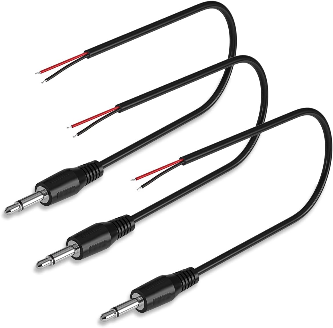 Amazon.com: Ancable 2-Pack 3.5mm 1/8" Monaural Mini Mono Plug to Bare ...