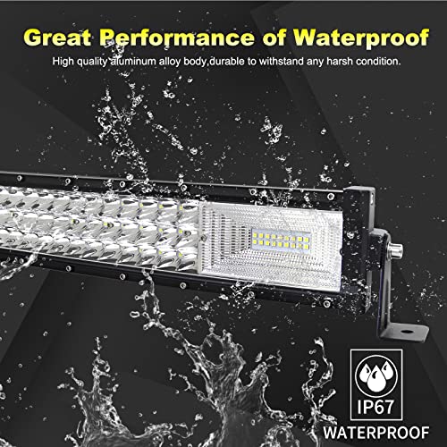 Willpower Barre lumineuse LED incurvée de 106,7 cm 540 W 7D LED pour conduite tout-terrain ...