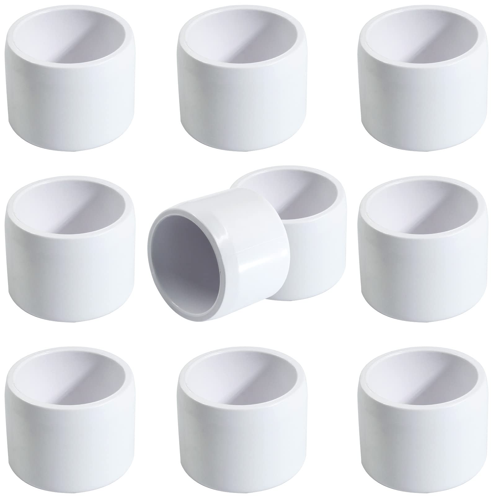 Amazon.com: Bivethoi 10 Pcs PVC Pipe End Cap Plug 3/4", White Plug ...