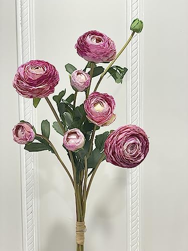 Amazon.com: Artificial Ranunculus Stems in Variety of Colors - Real ...