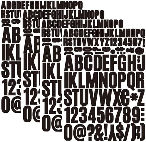 Amazon.com: Qianyu 10 Sheets Black Letter Stickers Mixed Sizes Self ...