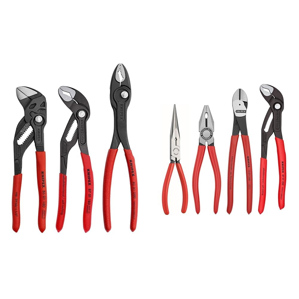 KNIPEX 3 Pc Top Selling Pliers Set and 4 Pc Cobra Combination Cutter ...
