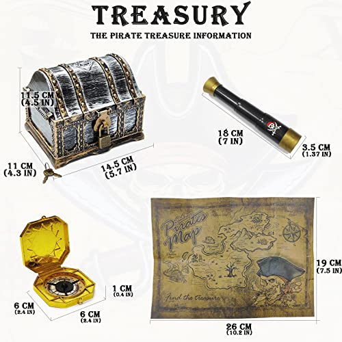 Snapklik.com : 177 Pieces Kids Pirate Treasure Chest Treasure Hunt Kit ...