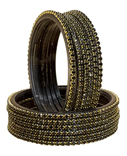 Buy The Golden Cascade Beautiful Stylish Glass Bangles with Stone ...