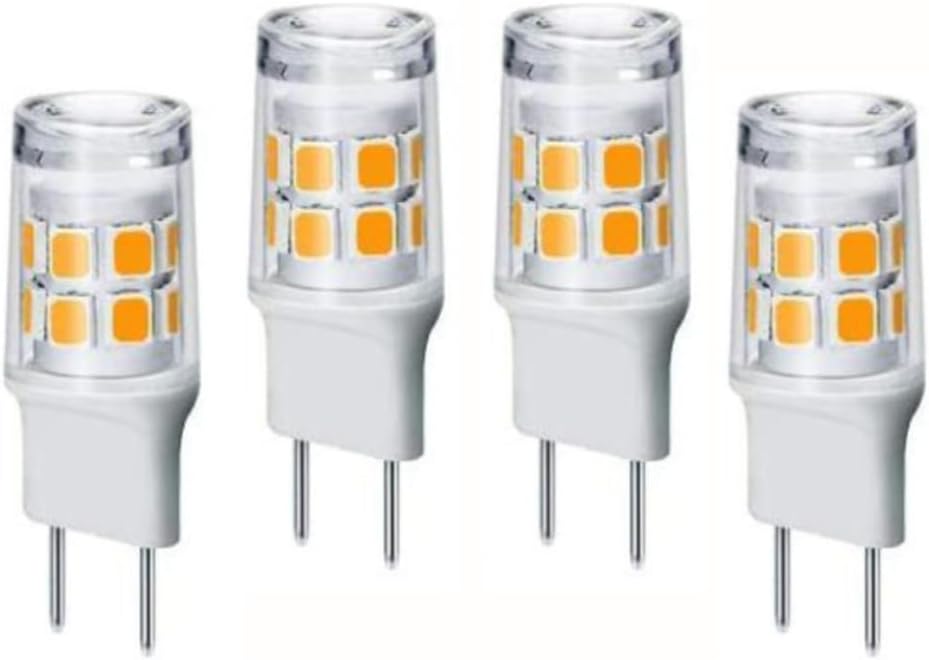 4-Pack G8 LED Bulb,GY8.6/T4 Bi-pin Base LED 3W, 30W Halogen Bulb ...