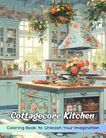Cottagecore Kitchen Coloring Book: Cottagecore Kitchen Coloring Page ...