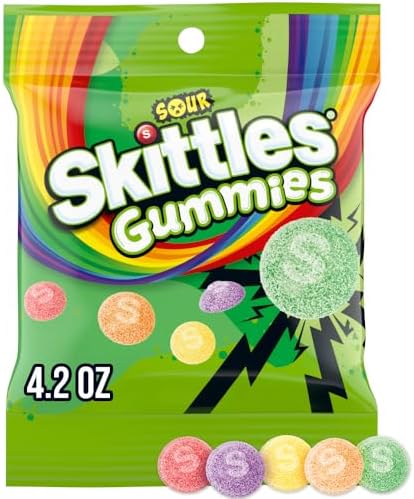 Amazon.com : SKITTLES Gummies Sour Tart Gummy Candy, 4.2 Oz Bags (Pack ...