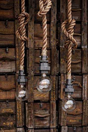 Amazon.com: Industrial Rope pendant light vintage ceiling : Handmade ...