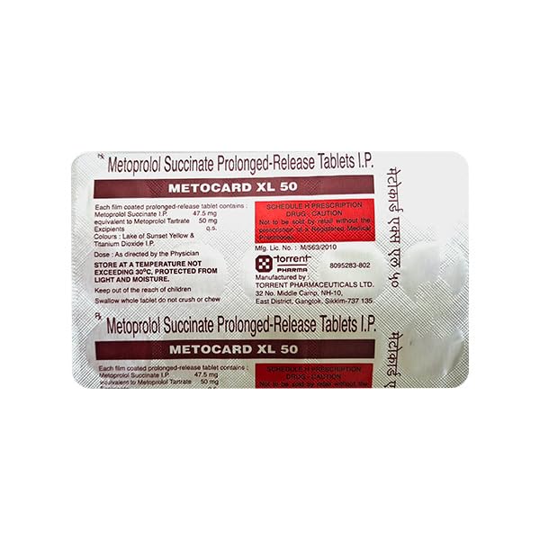 Metocard XL 50 - Strip of 15 Tablets : Amazon.in: Health & Personal Care