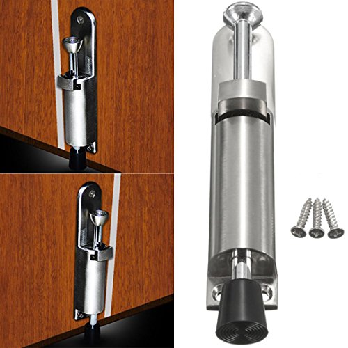 KINWAT Silver Stainless Steel Telescopic Door Stopper Spring Loaded ...
