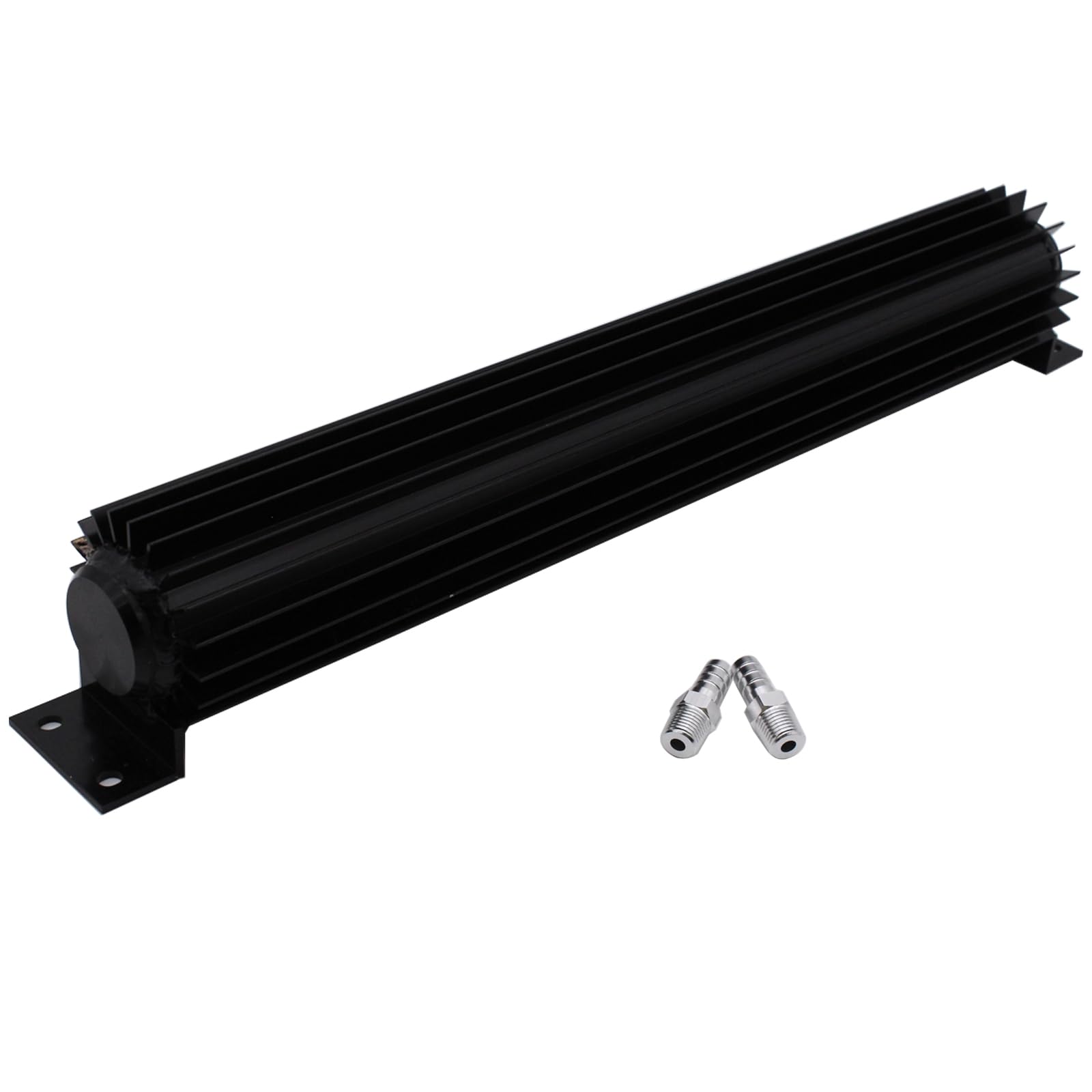18" Black Finned Aluminum Double Pass Transmission Trans Cooler - Dual ...