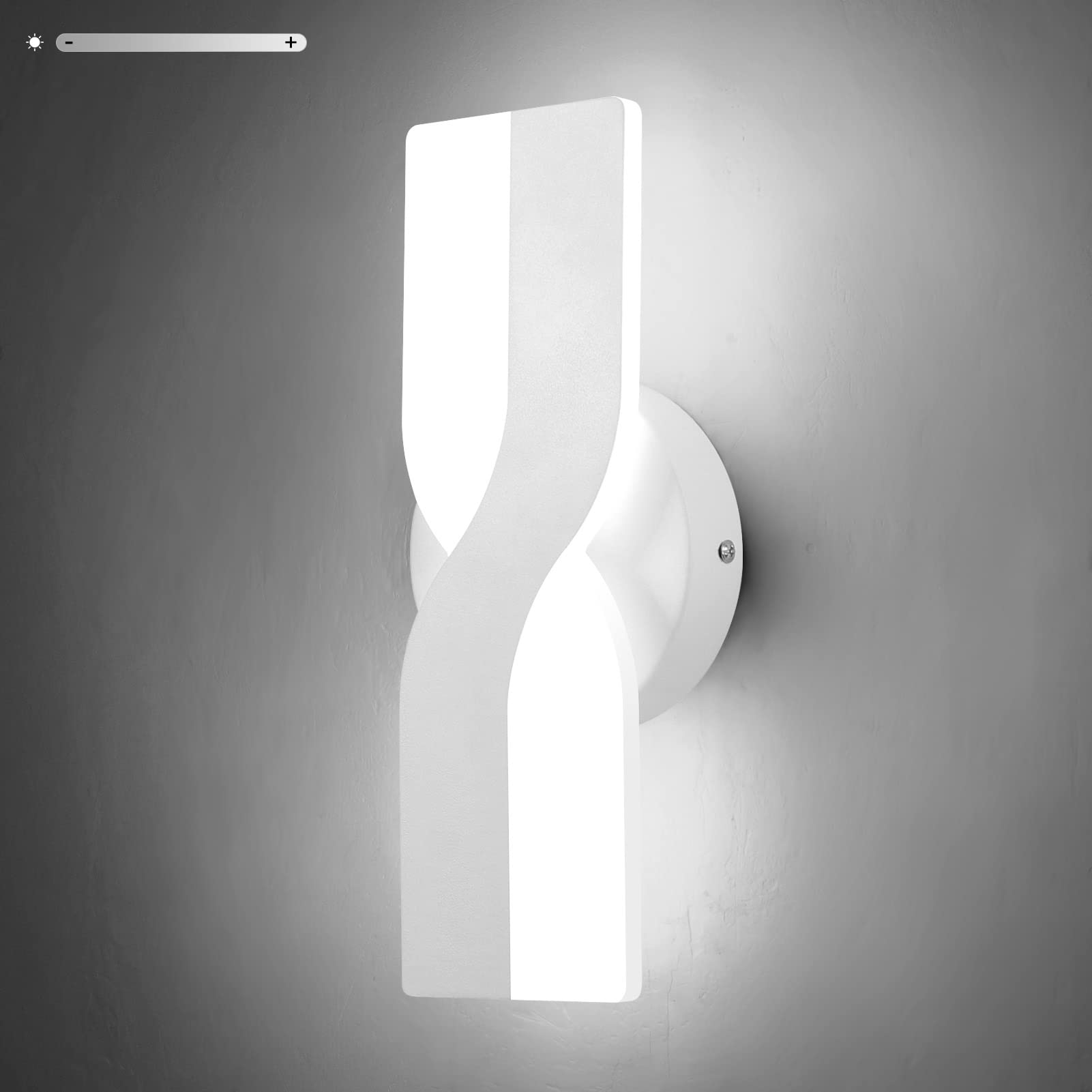 KAWELL 12W Modern Acrylic LED Wall Sconce 1%-100% Dimming LED Wall ...