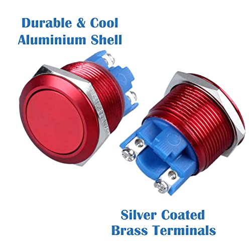 Snapklik.com : 1pc 22mm Latching Metal Push Button Switch Waterproof ...