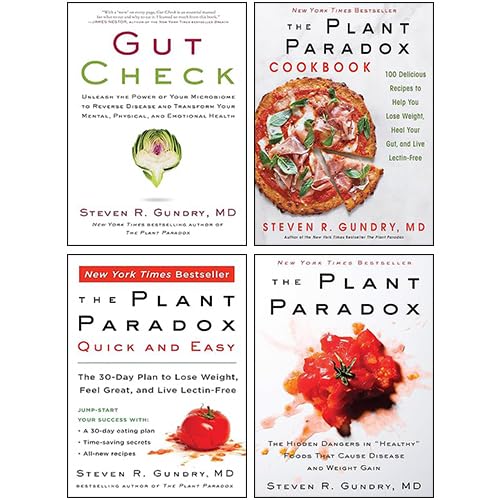 Dr. Steven R Gundry MD Collection 4 Books Set(The Plant Paradox Cookbook, The Plant Paradox ...